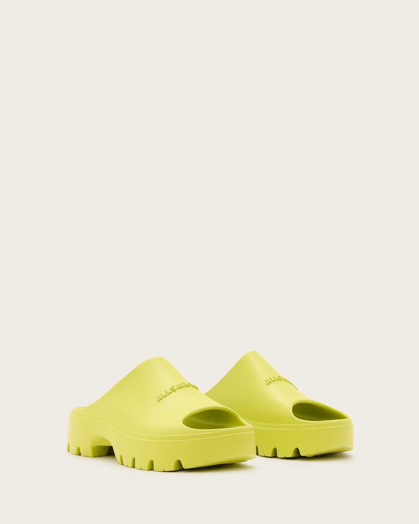 Eclipse Flatform Logo Sliders UNITY GREEN | ALLSAINTS US